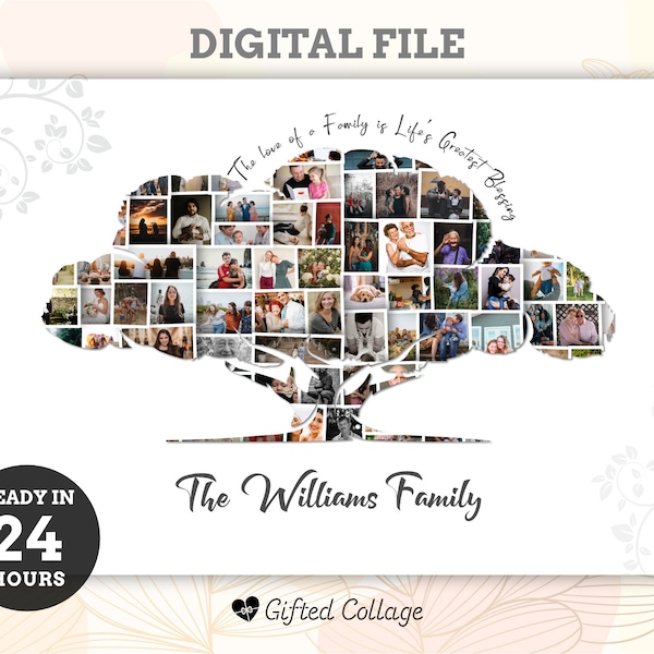 Family Tree Photo Collage Poster - Etsy