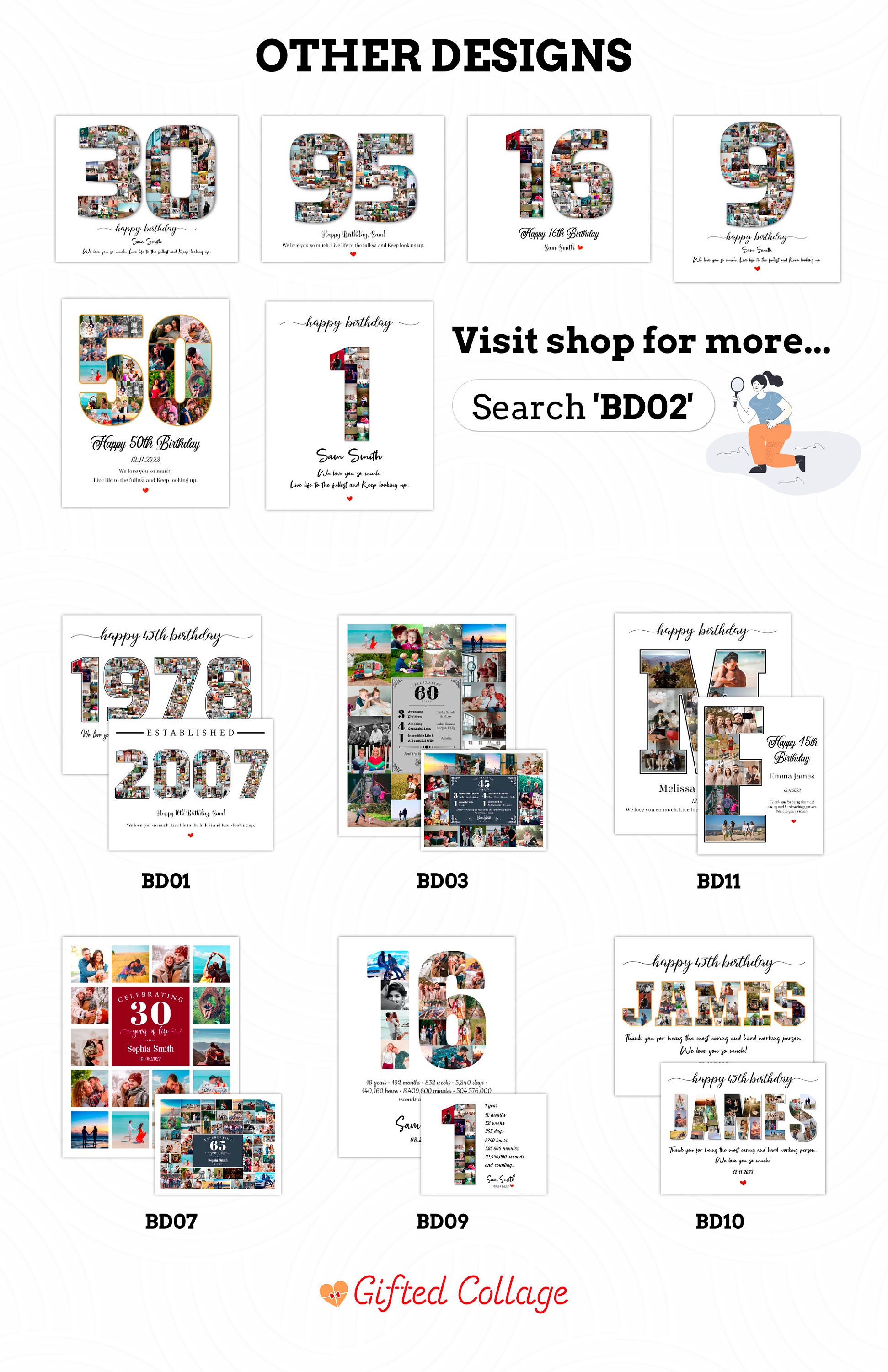 Custom 100th Birthday Photo Collage, Personalized Number 100 Photo ...