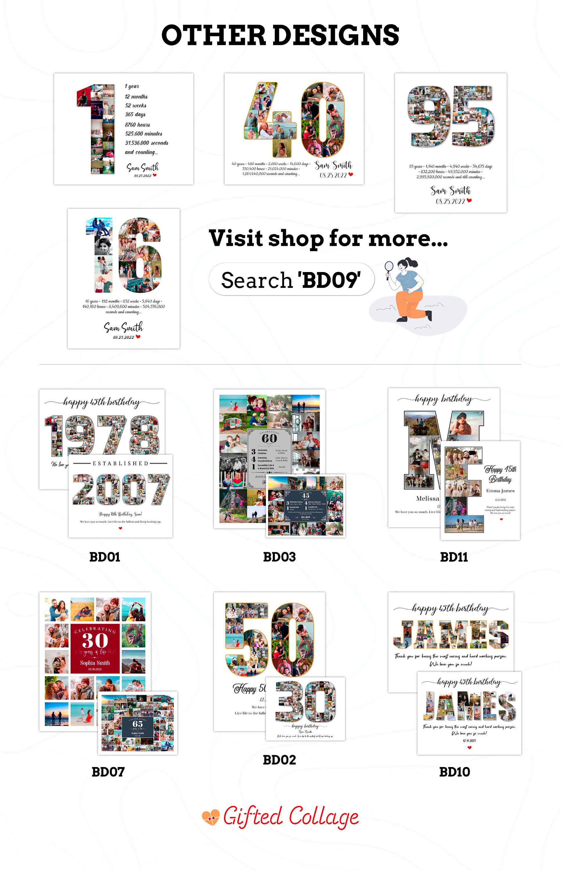 70th Birthday Photo Collage Personalized 70th Photo Collage - Etsy