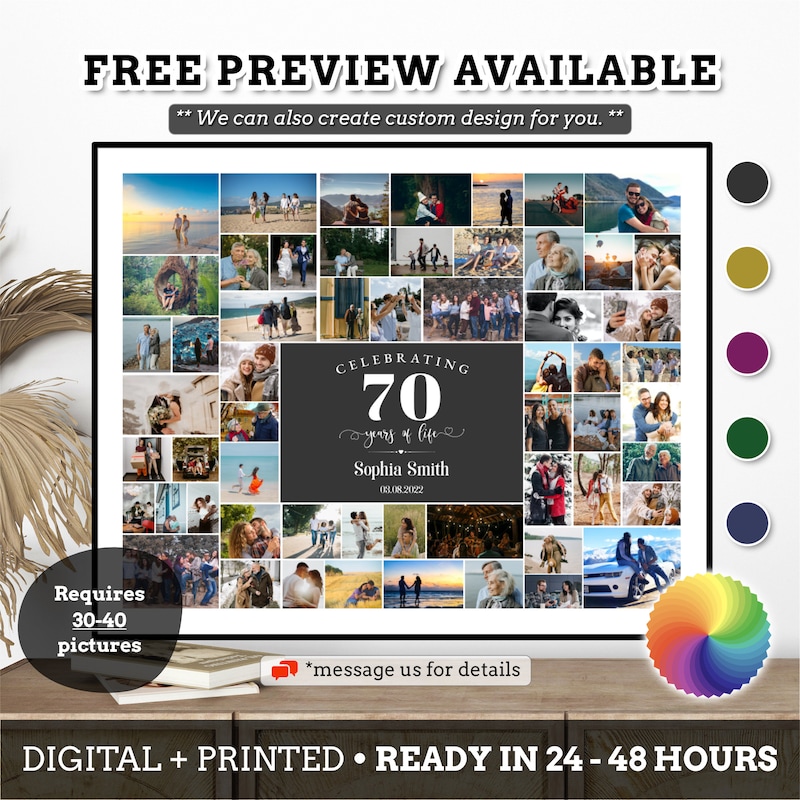 70th Photo Collage - Etsy