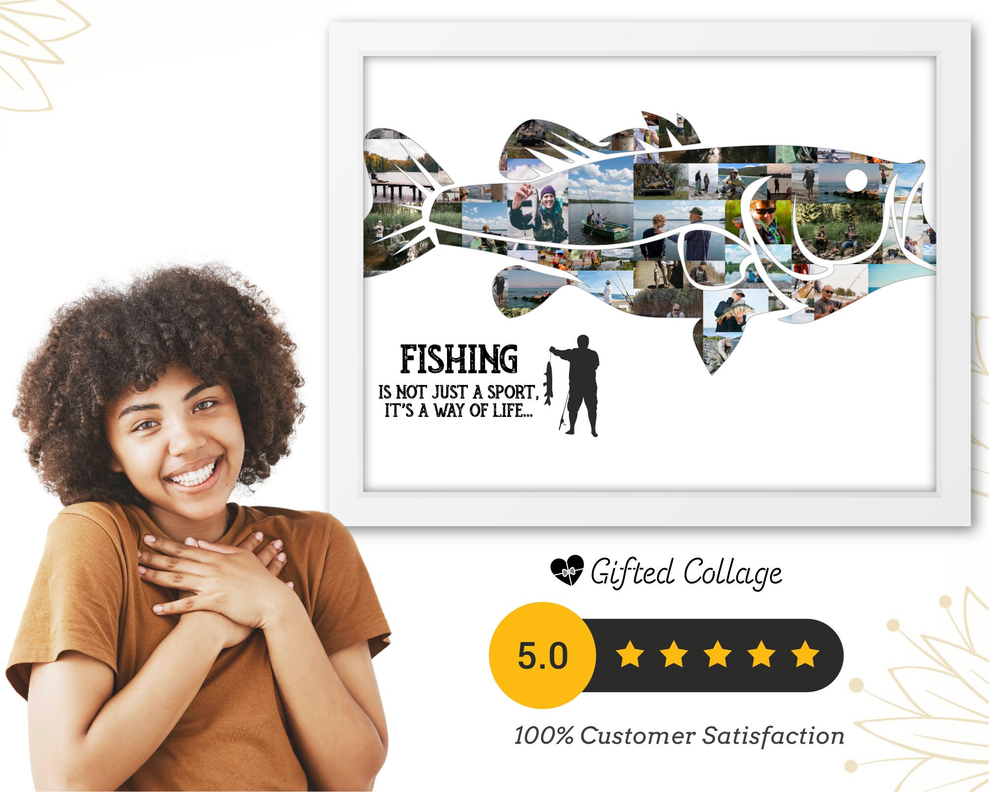 Largemouth Bass Fish Photo Collage Fishermen Fishing Sign - Etsy