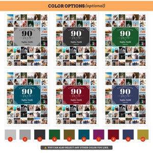 90th Photo Collage, Framed Poster Canvas, 90 Year Photo Collage, Photo ...