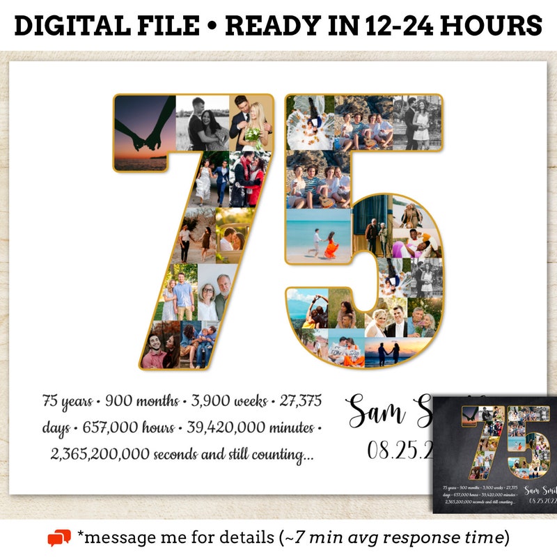 Geschenke 75. geburtstag frau - Etsy.de