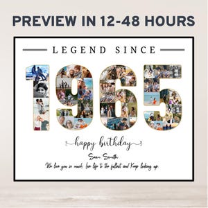 1965 Birthday Collage, Unique Custom Number Collage Gift, 60th Birthday ...