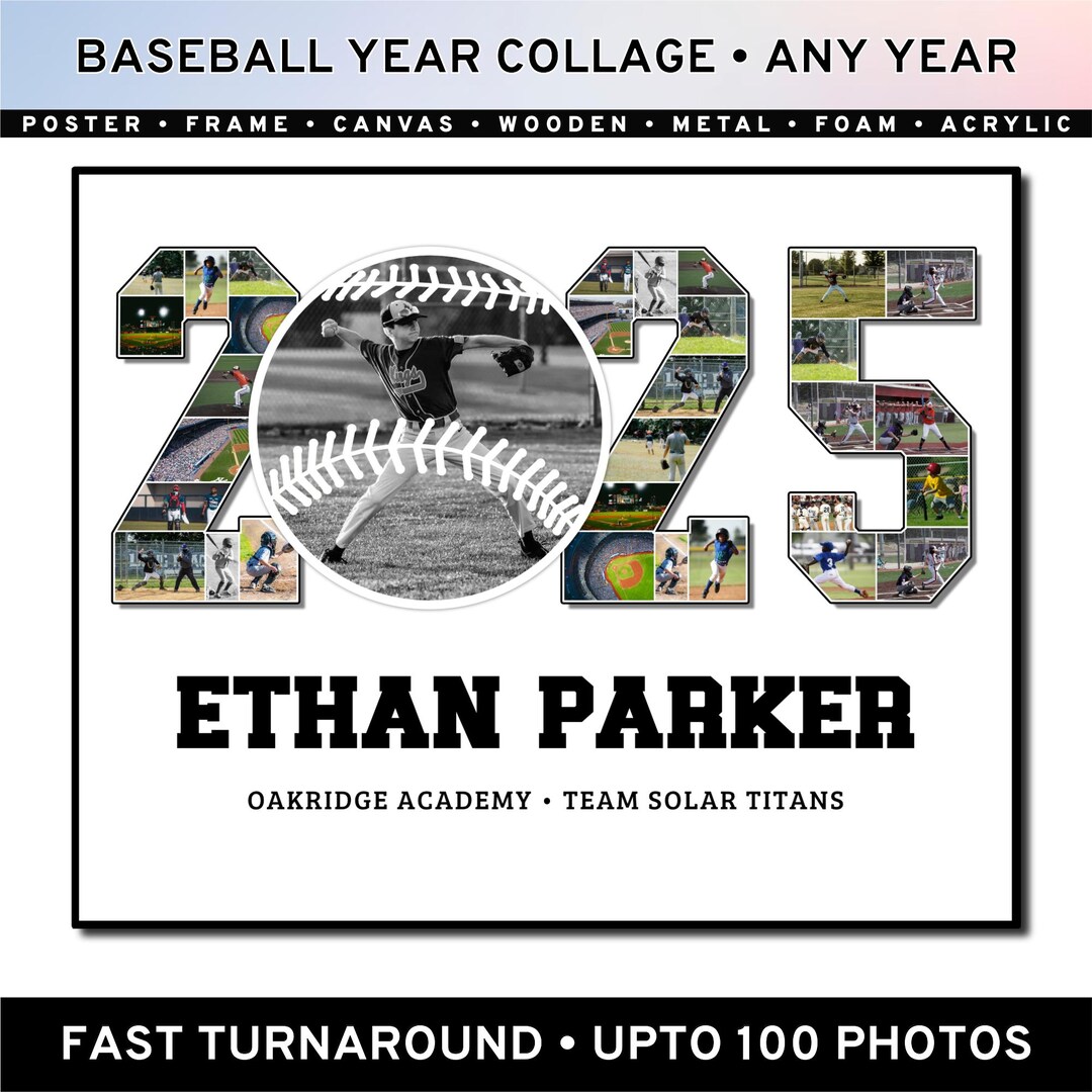 Baseball Photo Collage, Custom Year Collage, Senior Night Thank You ...