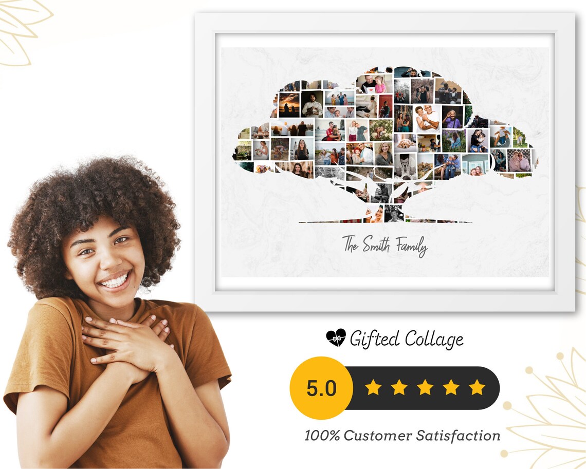 Tree Photo Collage Custom Family Tree Family Tree With | Etsy