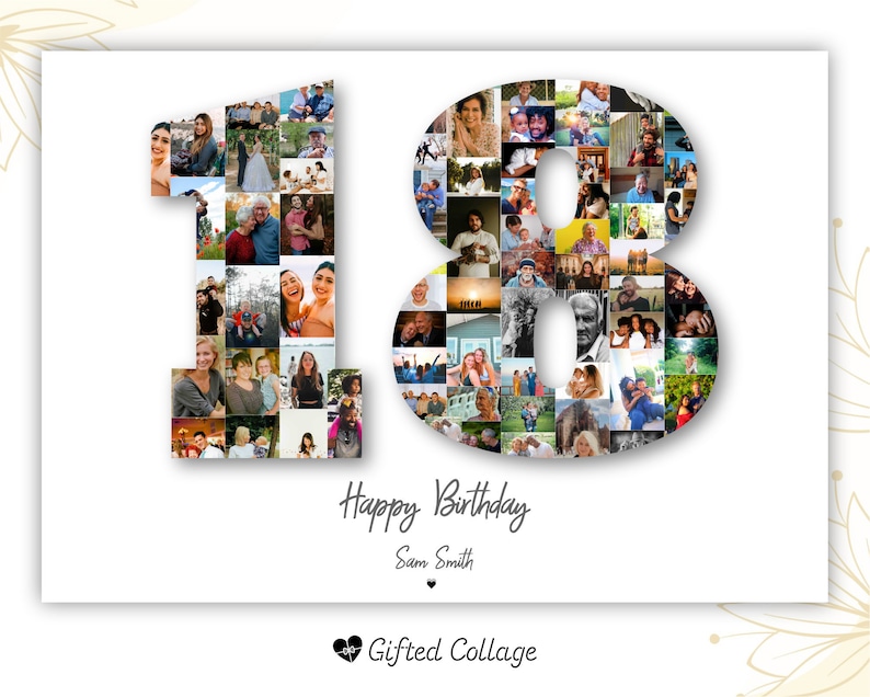 18th Birthday Photo Collage Personalized Custom Number - Etsy