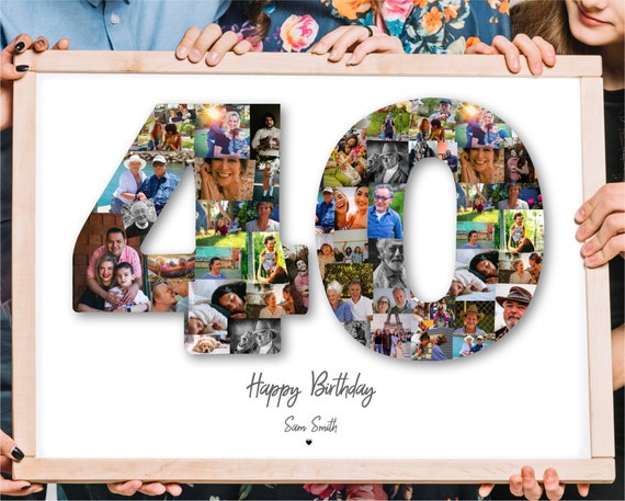 40th Birthday Photo Collage Photo Collage Gift 40th Birthday - Etsy