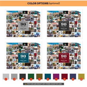Personalized 90th Photo Collage, Mosaic, Framed Poster Canvas, 90 Year ...