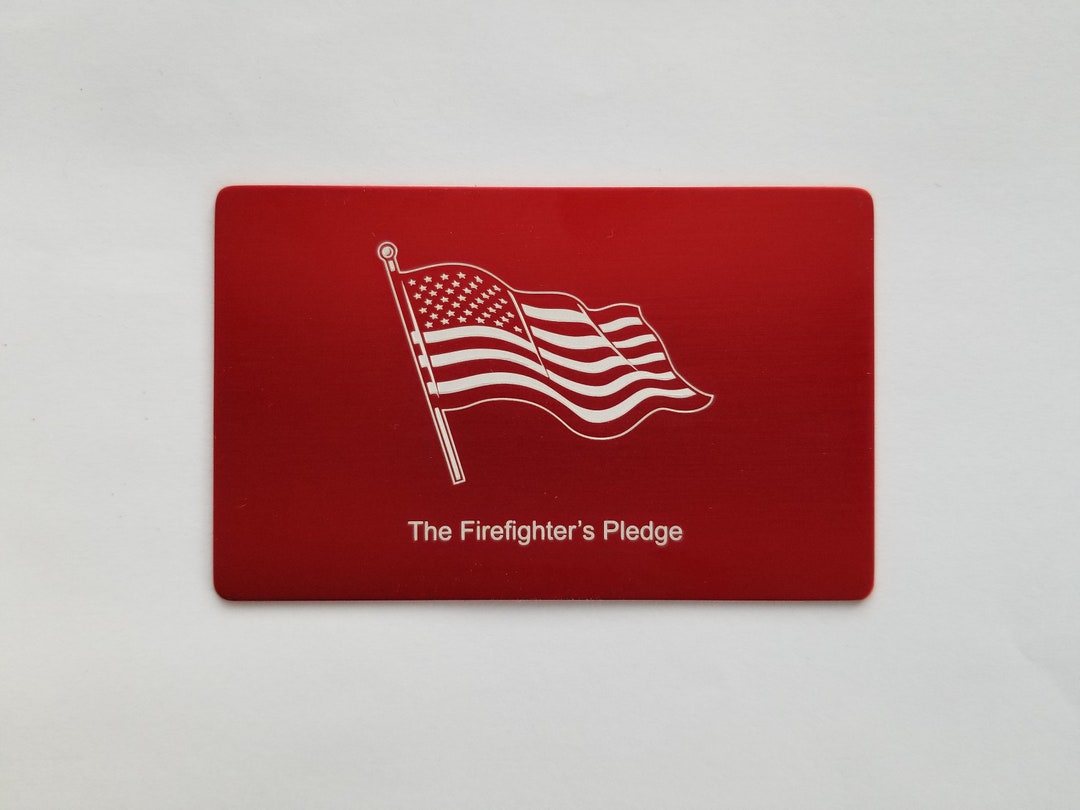 Firefighters Pledge Engraved Wallet Card Metal Wallet Card - Etsy