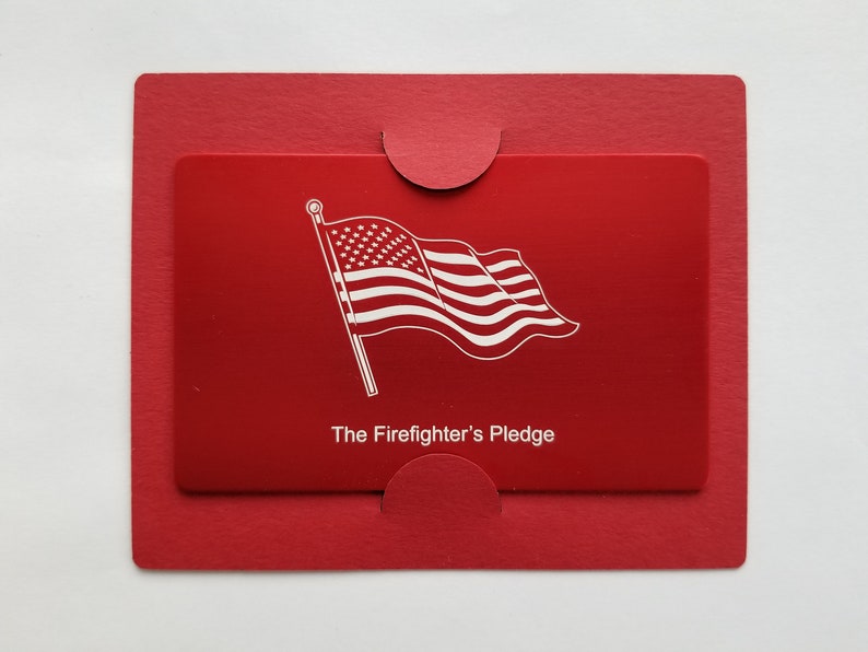Firefighters Pledge Engraved Wallet Card Metal Wallet Card - Etsy