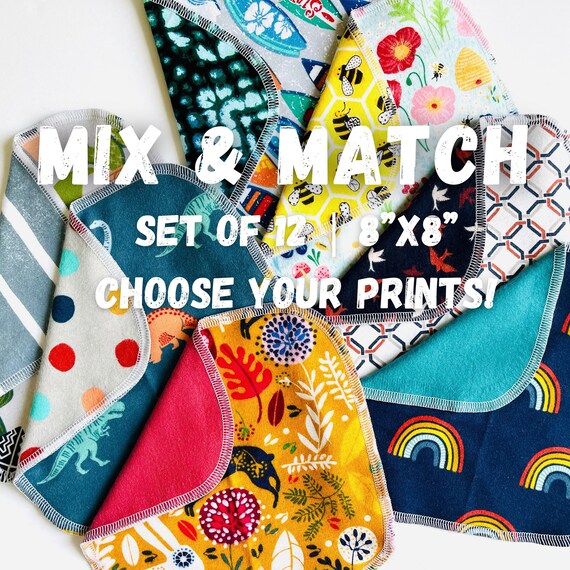Mix & Match 8x8 Choose Your Patterns Set of 12 2-ply - Etsy
