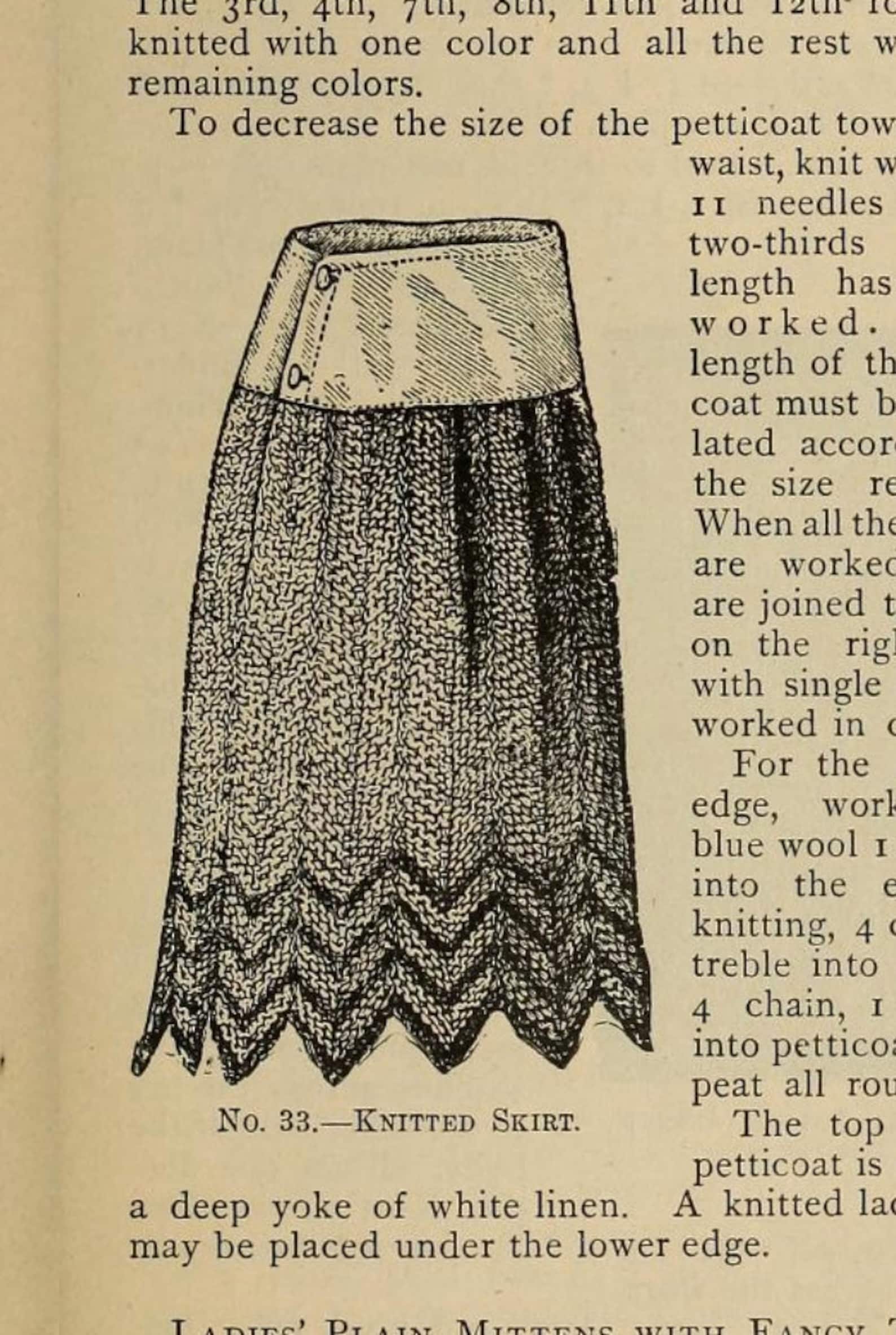 Victorian Knit Petticoat or Underskirt, 1890s Antique Knit Skirt ...