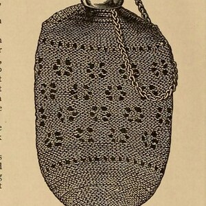 Victorian Miser's Purse, 1890s Antique Knitting Purse Knitting Pattern ...