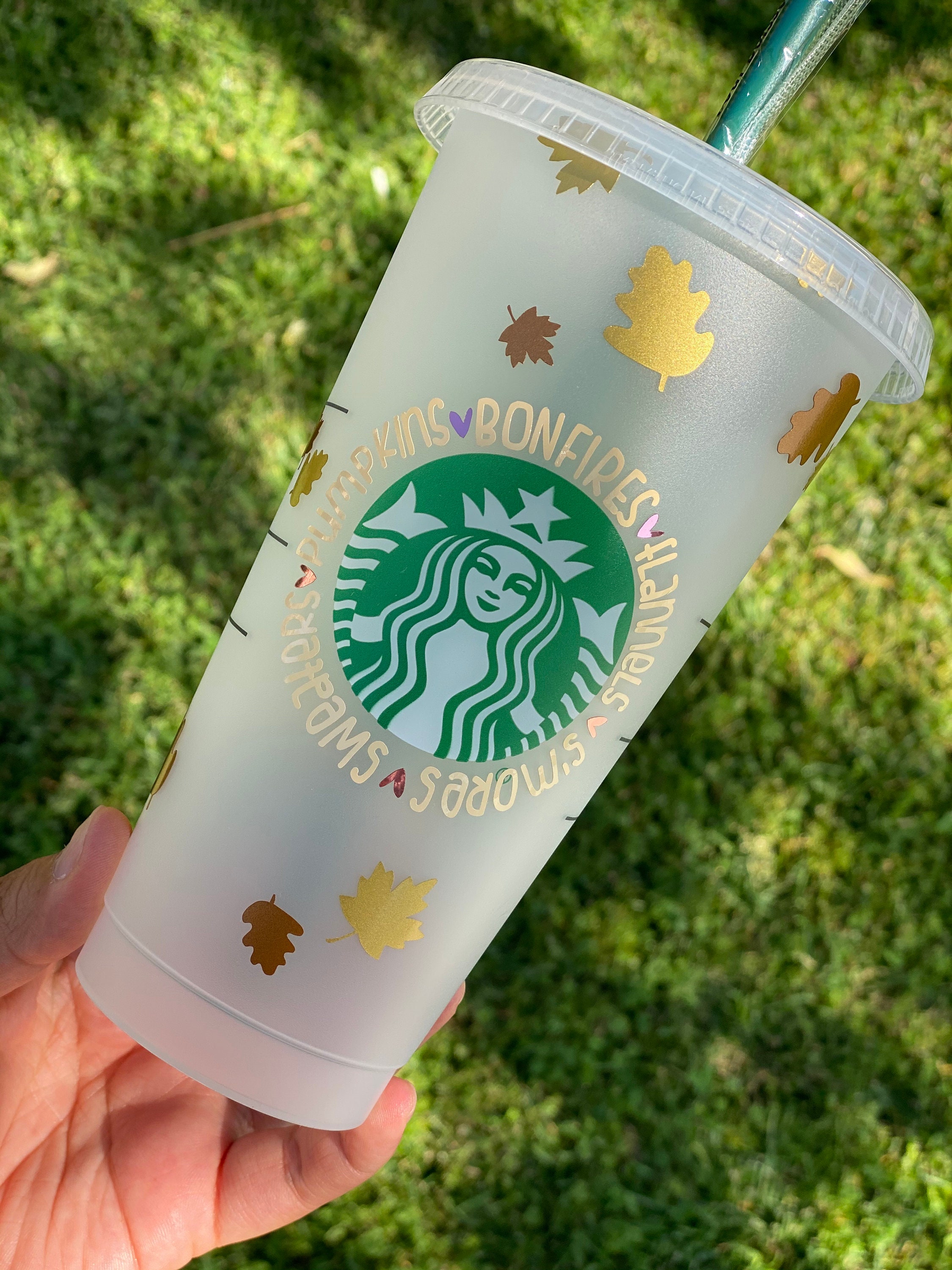 Autumn Lover Starbucks Reusable Grande Cup With Straw | Sweater Weather ...