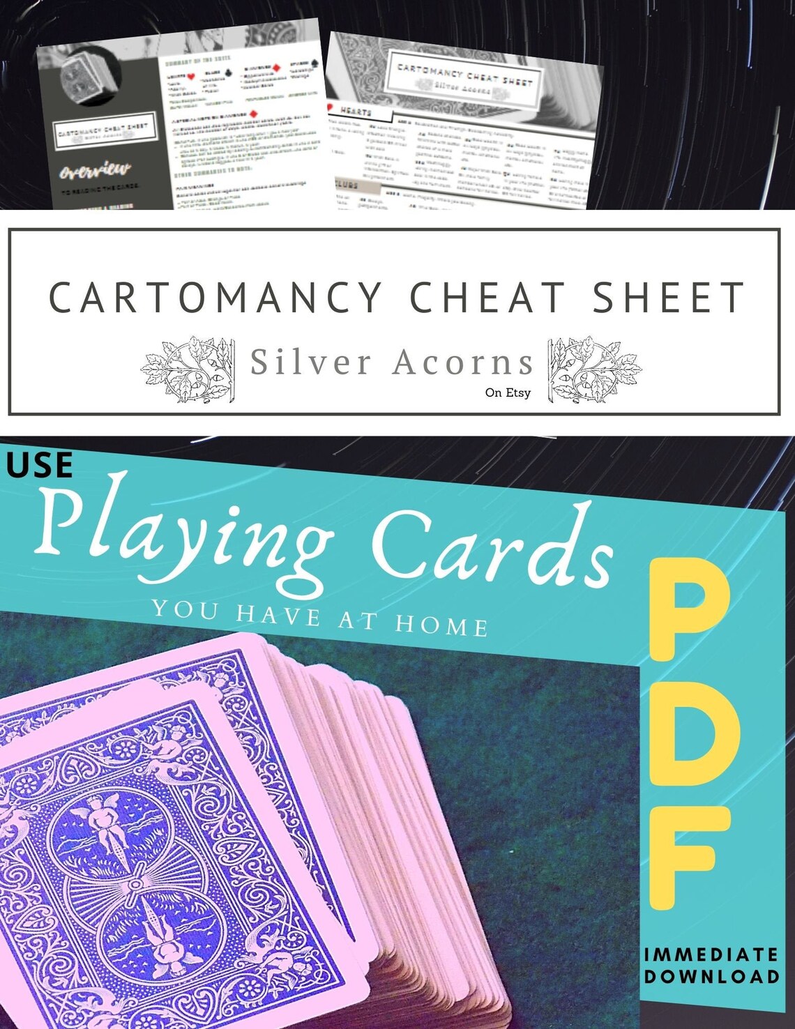 Cartomancy Cheat Sheet- PDF - Etsy