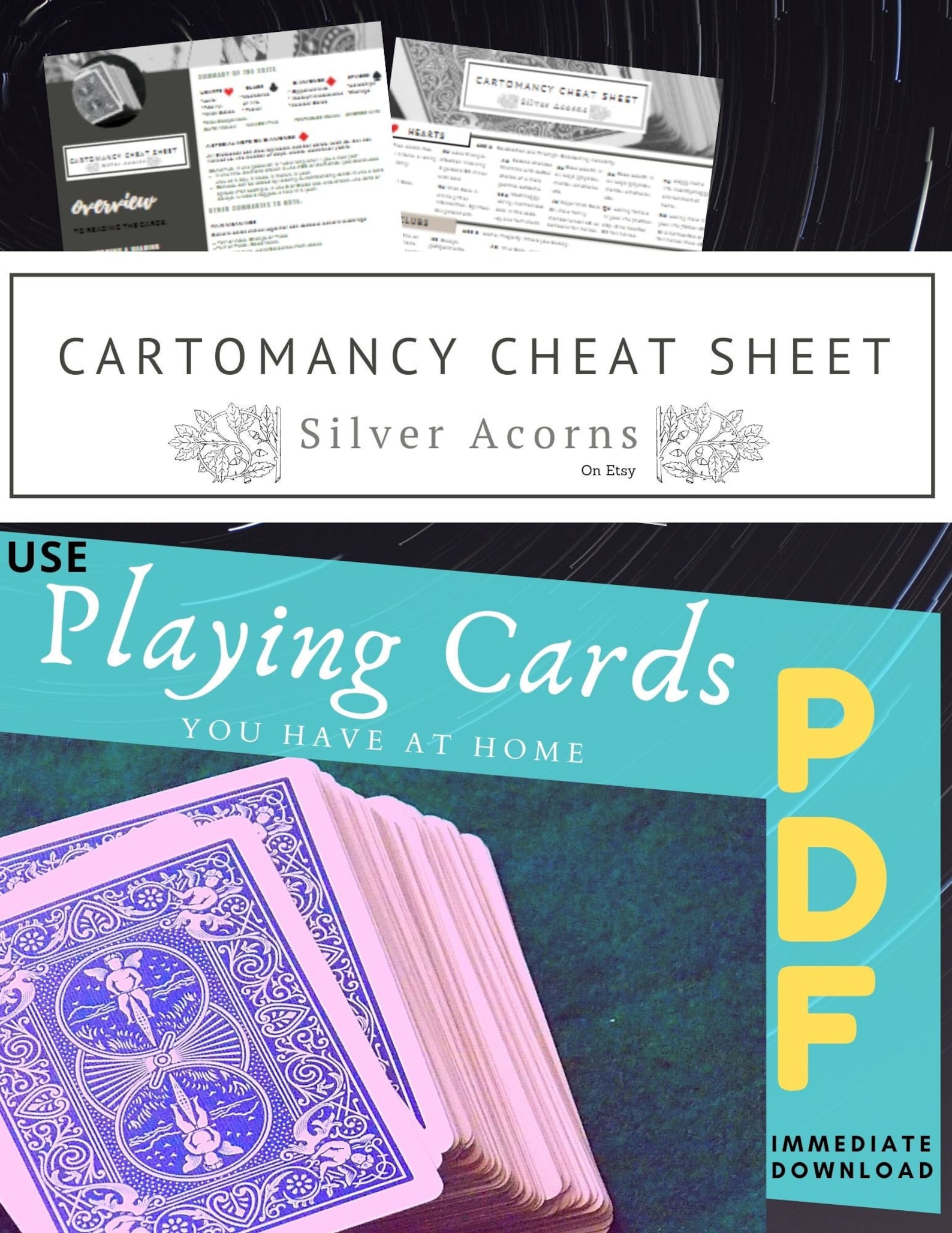 Cartomancy Cheat Sheet- PDF - Etsy