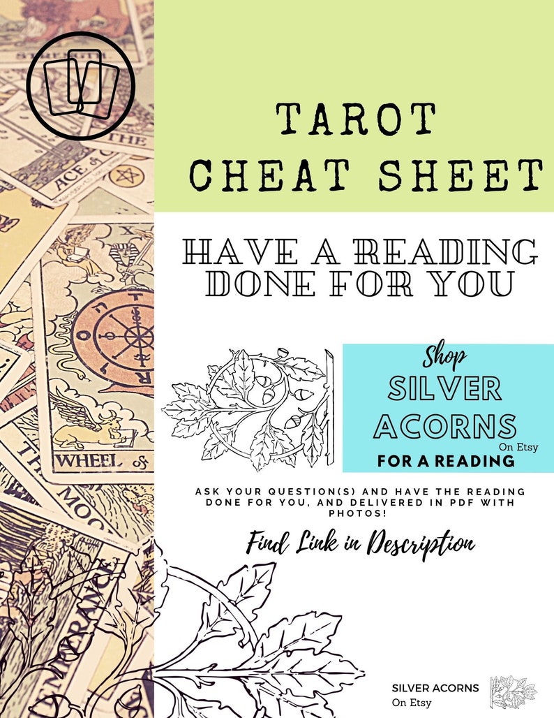 Tarot Cheat Sheet Oracle Messages - Etsy