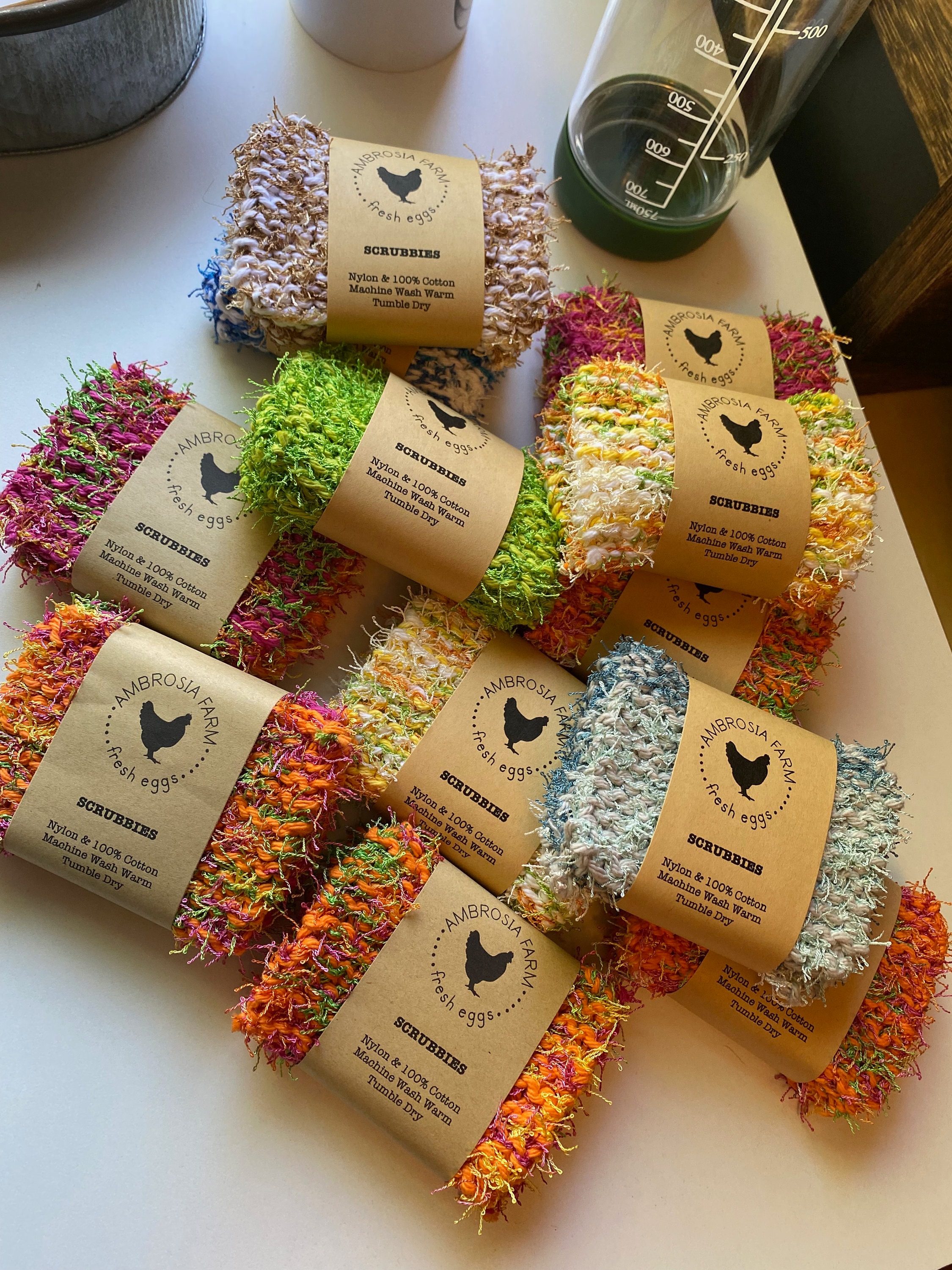 Set of 3 Dish Scrubbies - Etsy