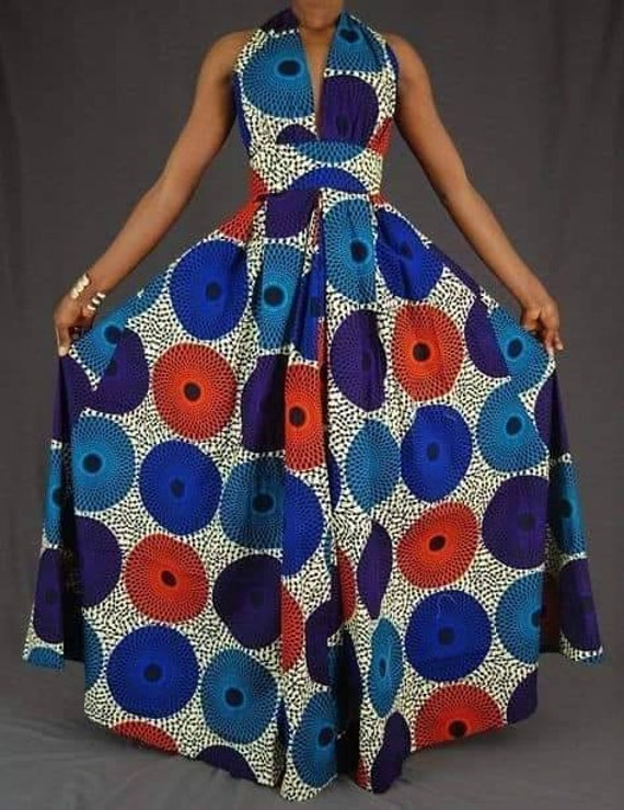 Full flay gown Ankara print gownwomen fashion African maxi | Etsy