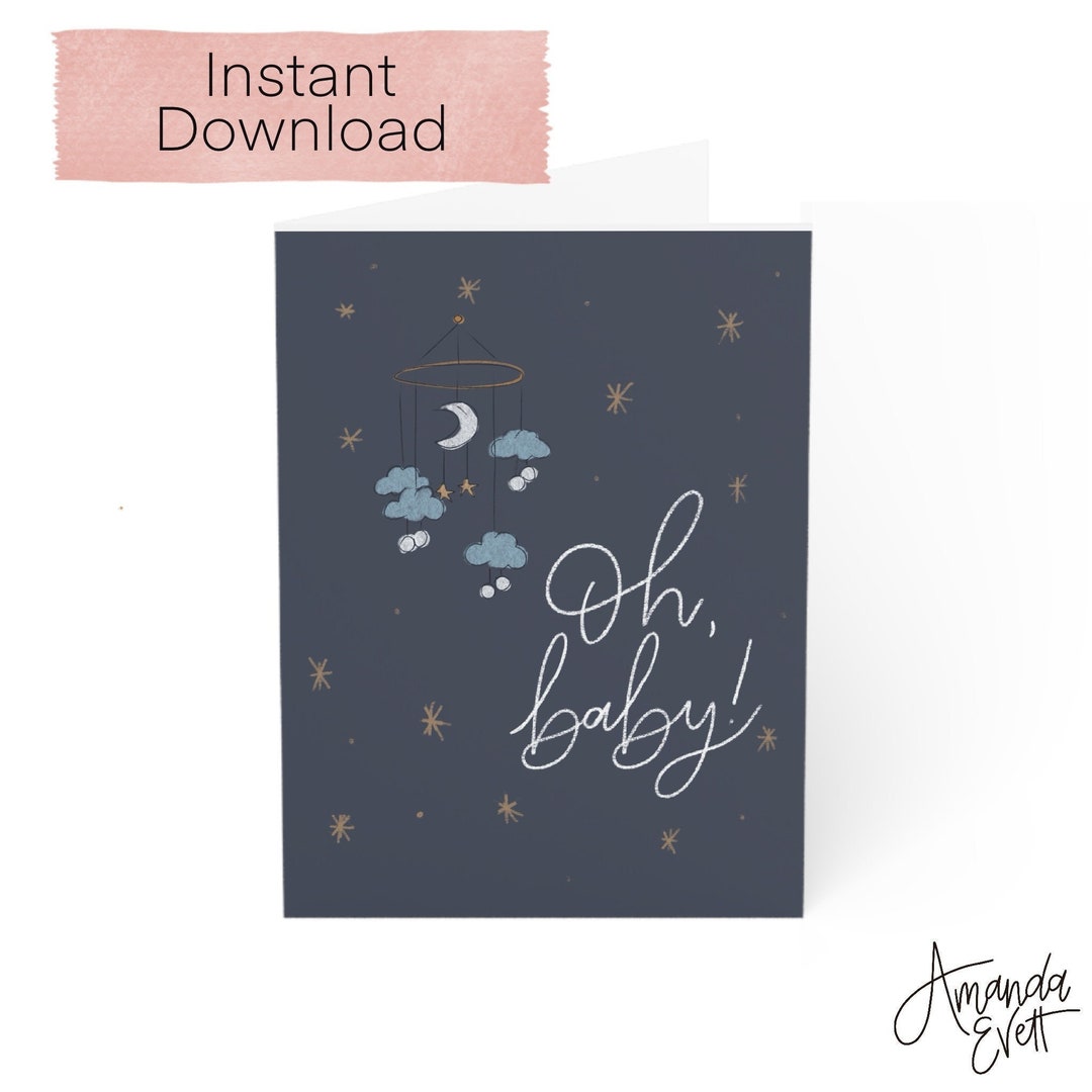 Printable Baby Congratulations Card Digital Download - Etsy