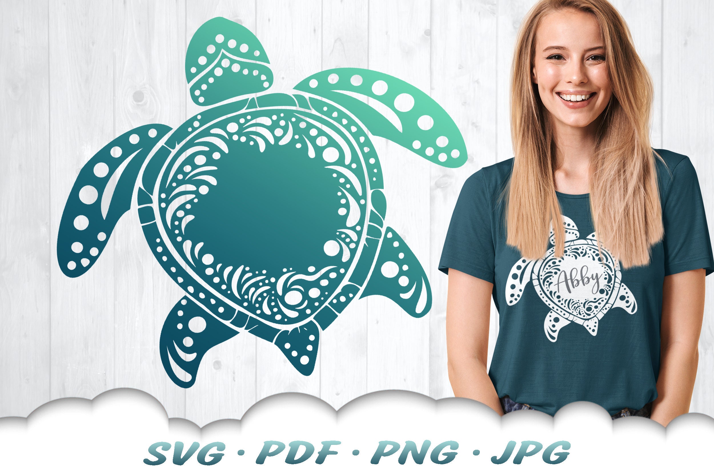 Customizable Sea Turtle SVG Mandala Turtle Svg Files for - Etsy