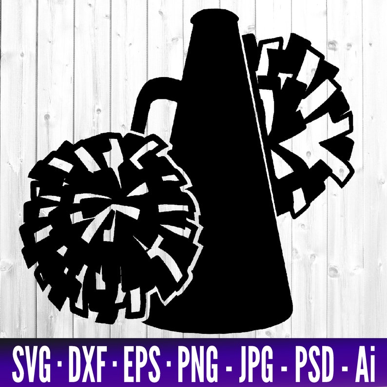 Cheer SVG Cheerleader SVG Megaphone Pom Poms SVG Cheer - Etsy