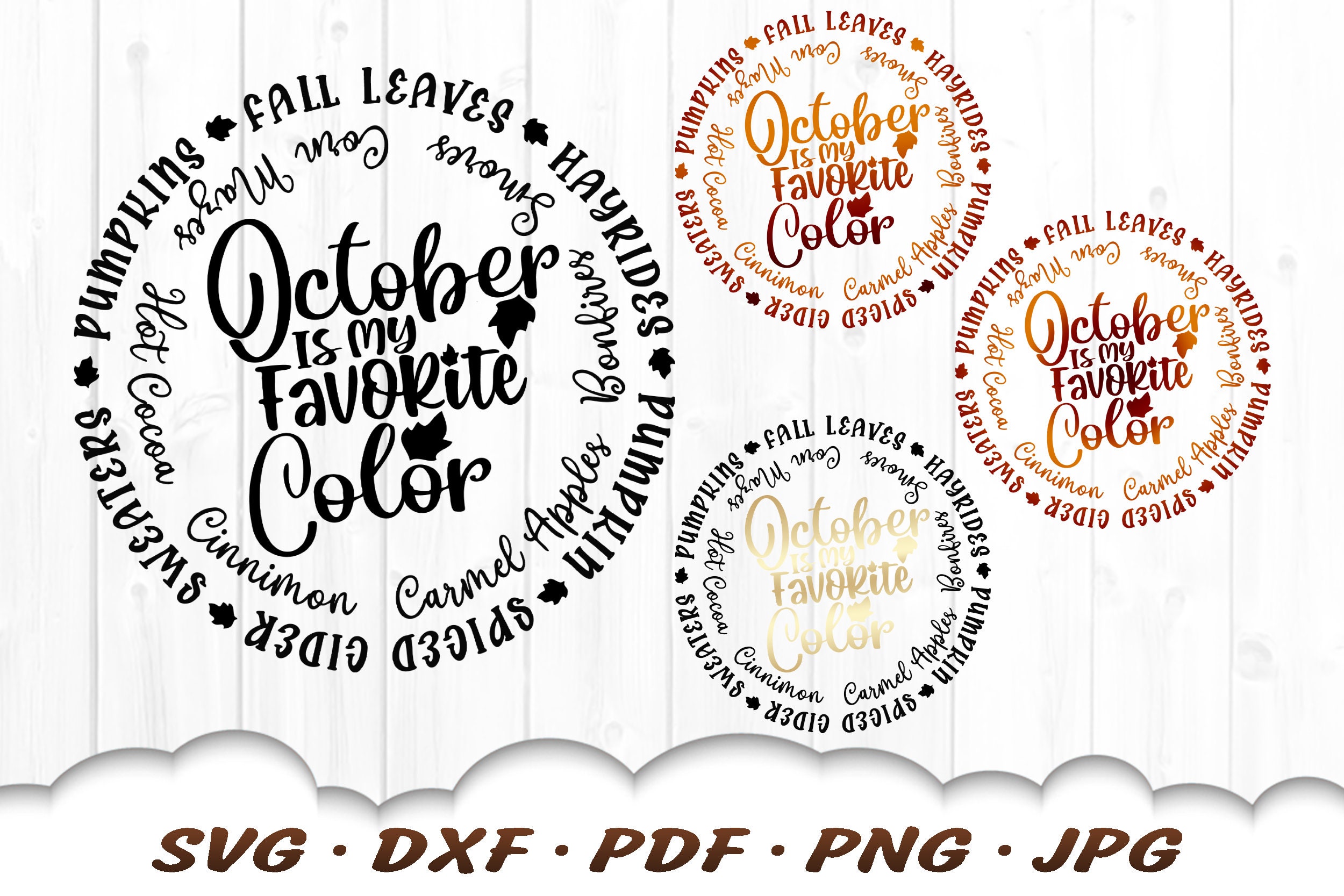 October is My Favorite Color Svg Fall Quote Svg Files for - Etsy