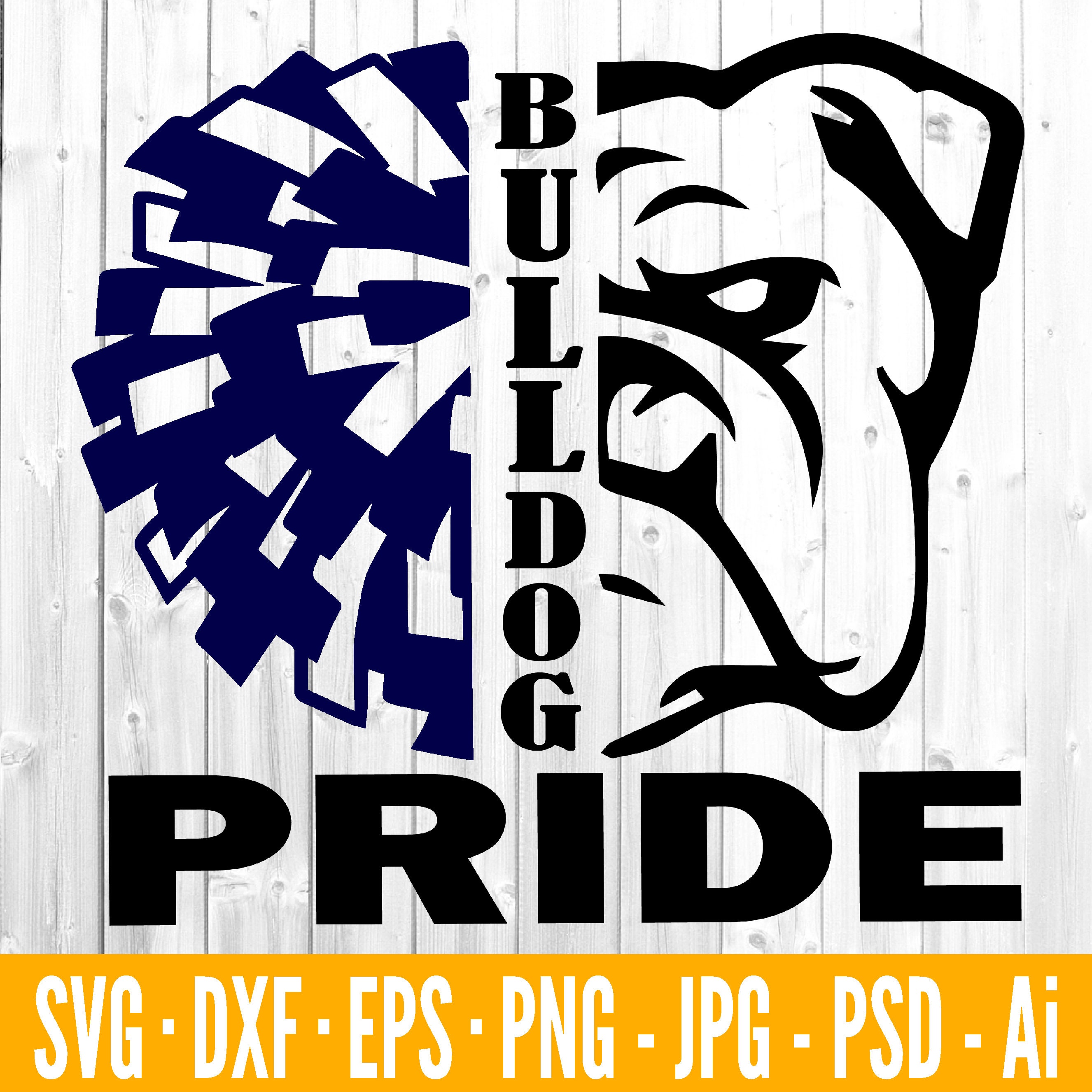 Bulldog SVG Cheerleading SVG Bulldog Cheer Svg Cheer Pom - Etsy
