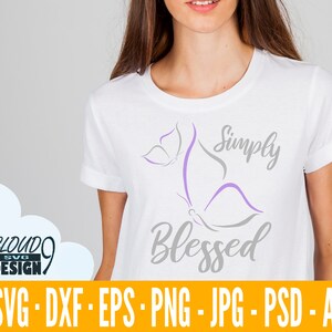 Simply Blessed SVG, Butterfly SVG, Butterfly SVG Files, Blessed Cut ...