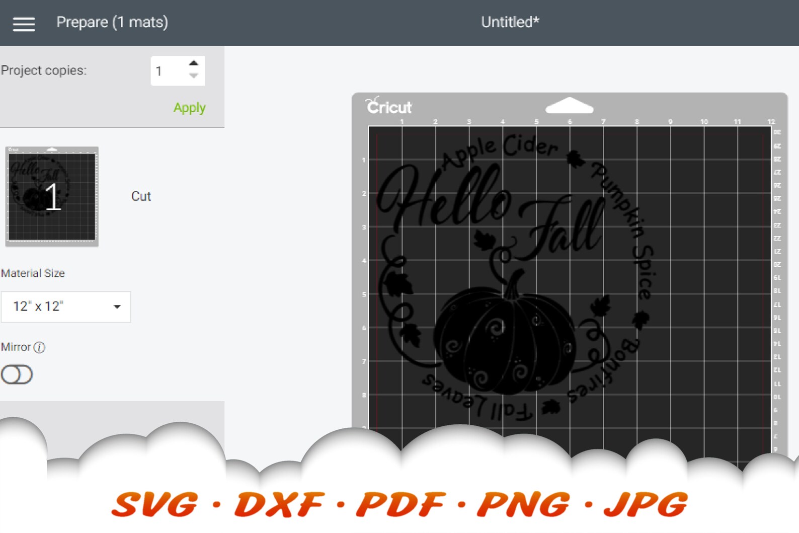 Hello Fall Vibes Pumpkin Rounds SVG Bundle Hello Fall Svg | Etsy