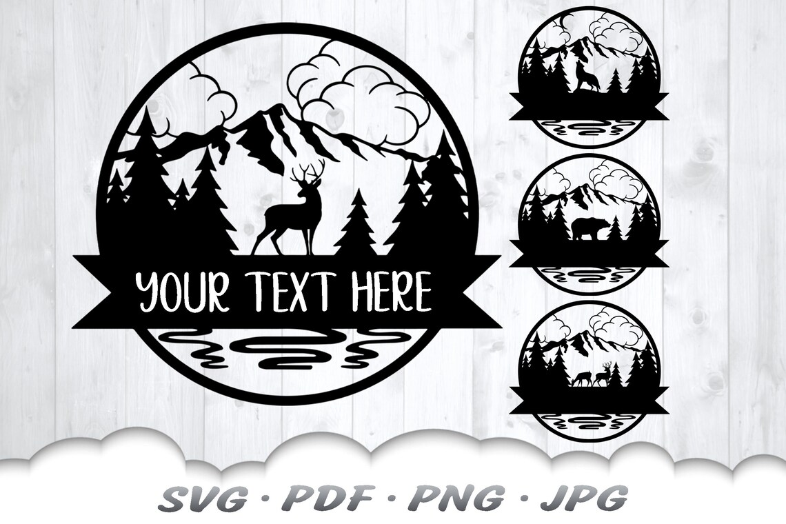 Mountain Monogram SVG Bundle Mountain Svg Files for Cricut | Etsy