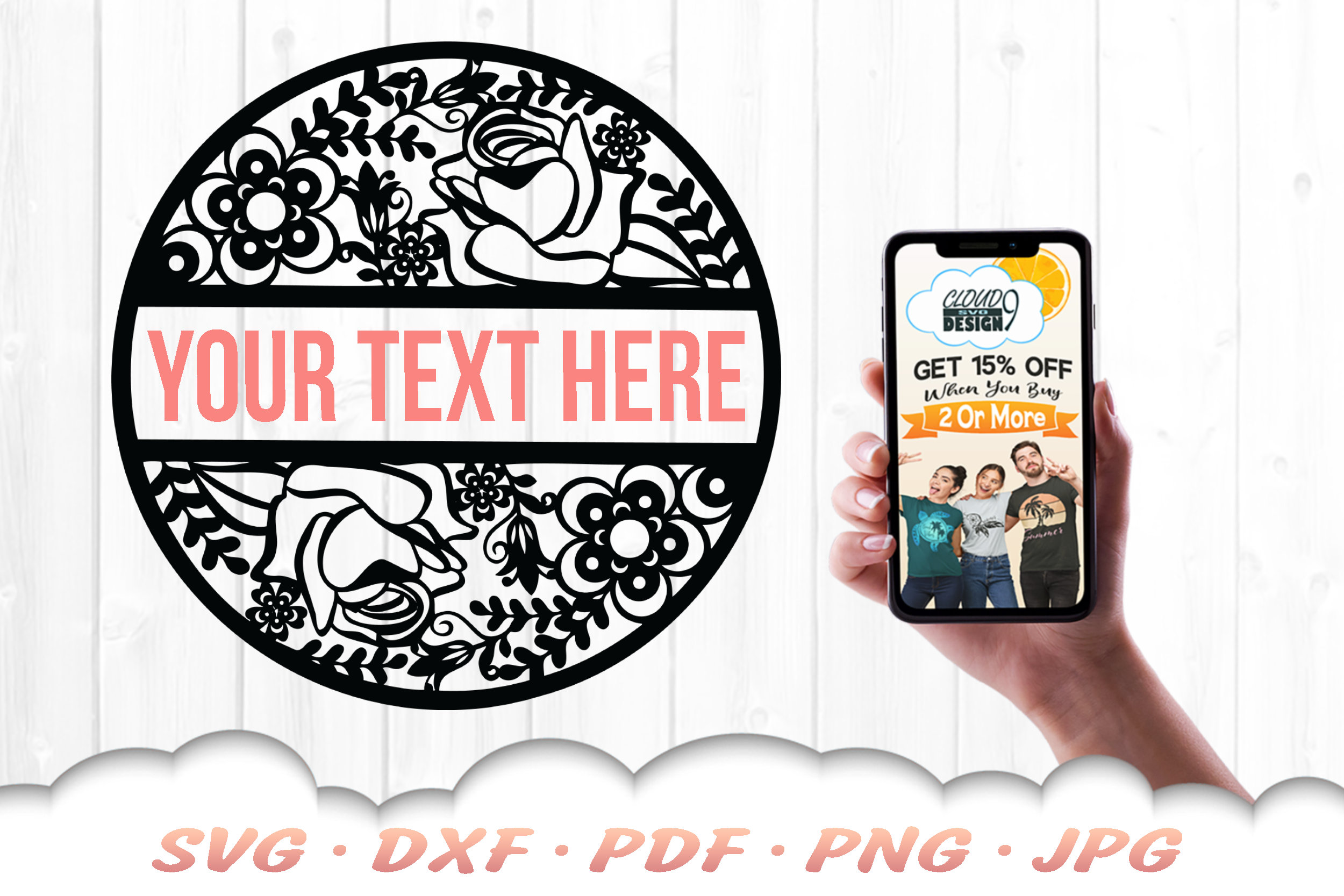 Floral Round Svg Files for Cricut Customizable Svg Floral - Etsy