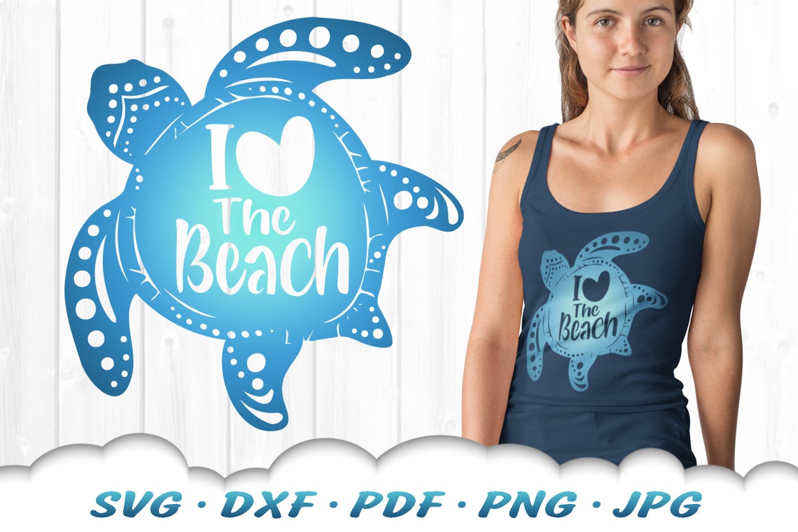 Beach Turtle Svg Files for Cricut Sea Turtle Svg I Love - Etsy