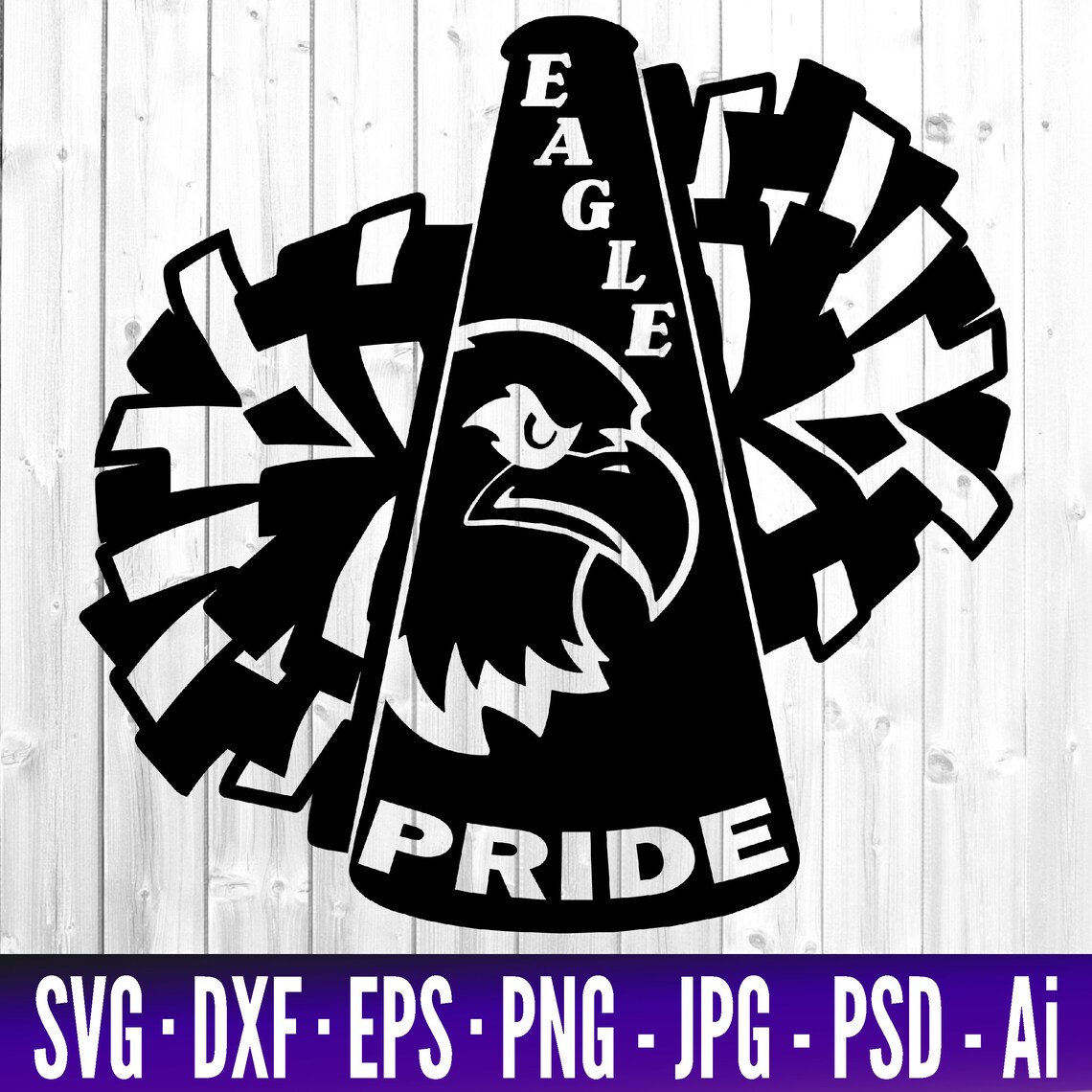 Eagle Cheer SVG Cheerleader SVG Eagle Mascot Svg Cheer | Etsy