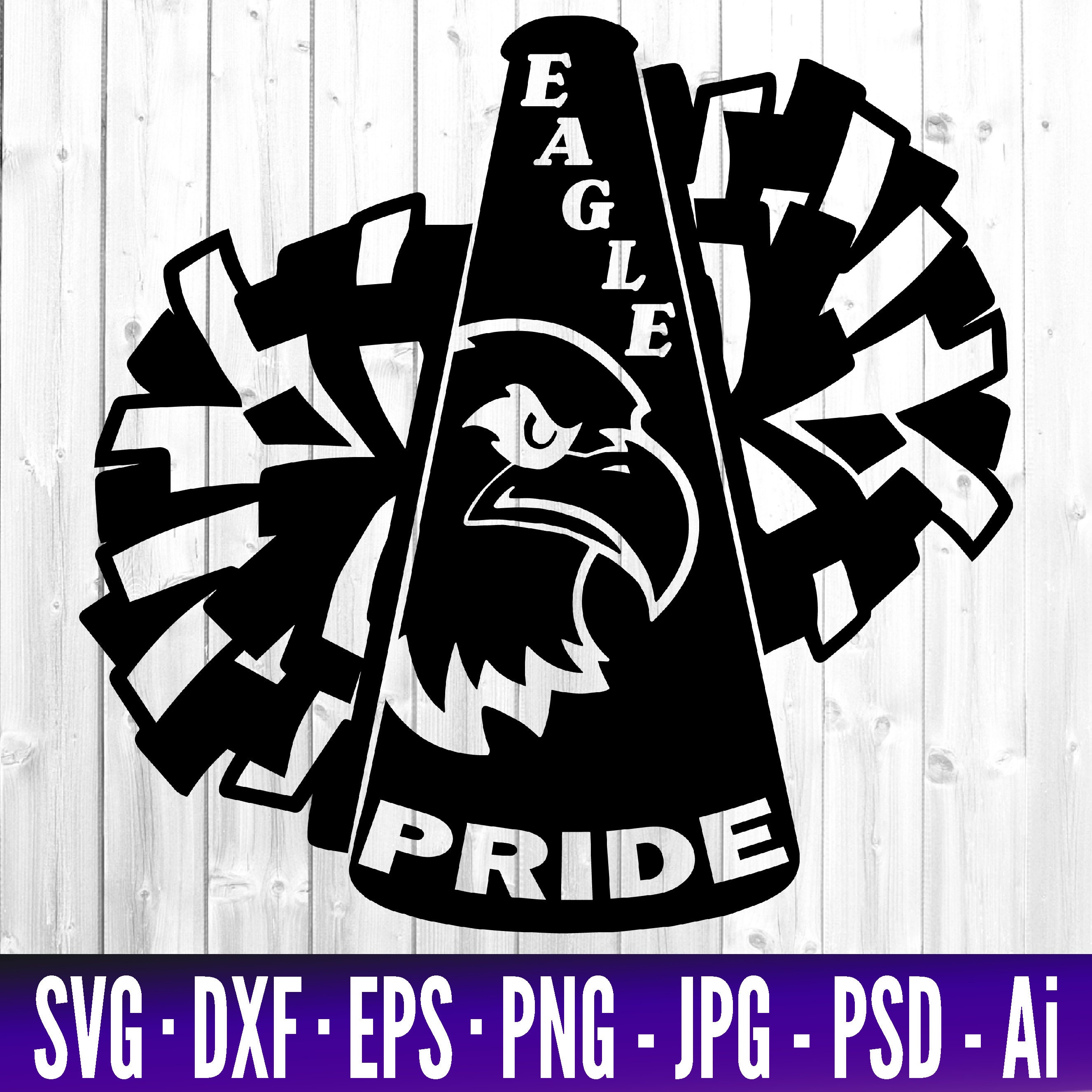 Eagle Cheer SVG Cheerleader SVG Eagle Mascot Svg Cheer | Etsy