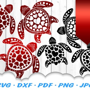 Valentine Heart Sea Turtle SVG Bundle - Sea Turtle SVG Files for Cricut ...