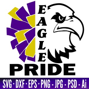 Eagle SVG - Cheerleading SVG - Eagle Cheer Svg - Cheer Pom Svg Cut ...