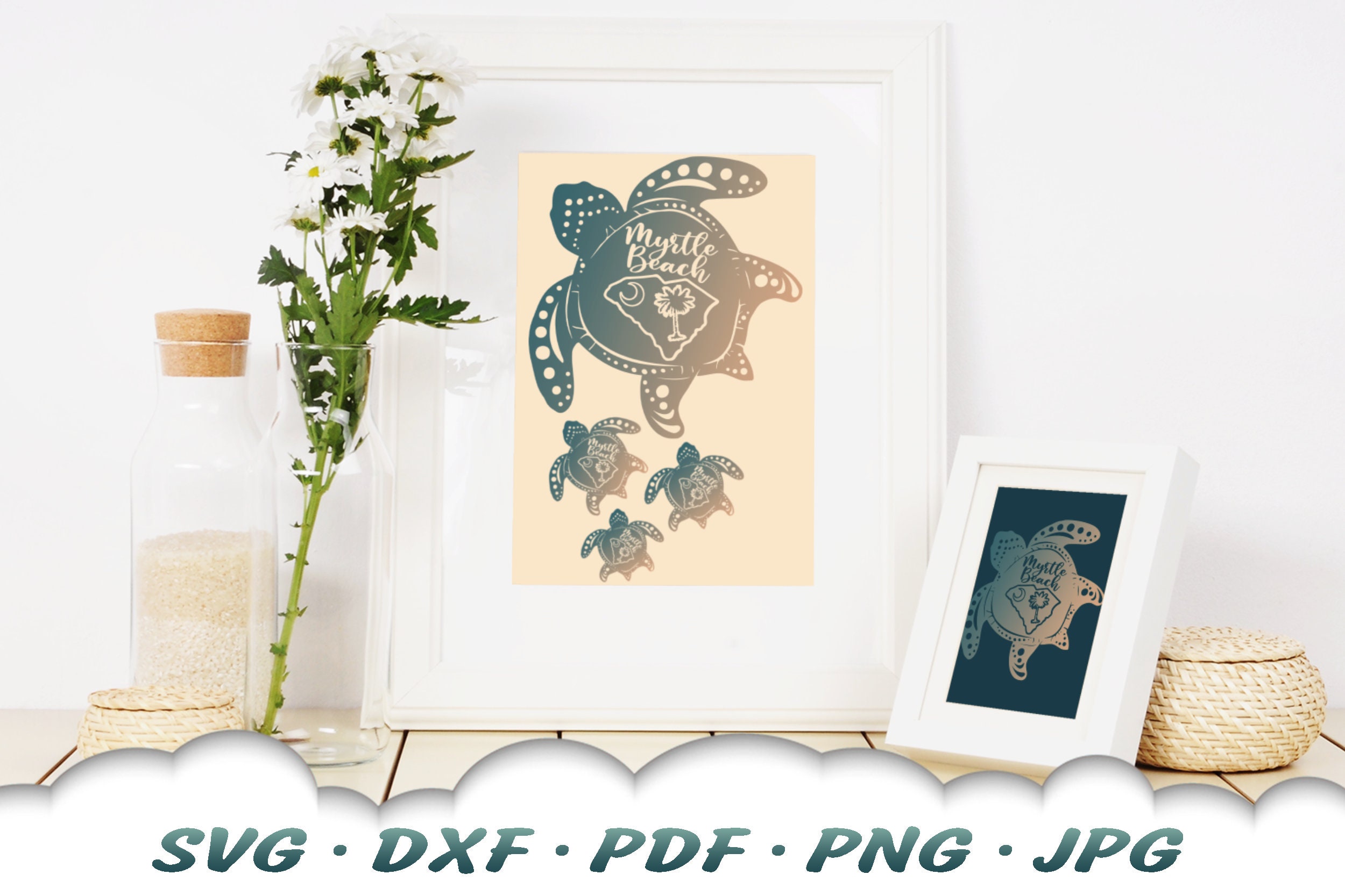 Myrtle Beach Turtle Svg Sea Turtle Svg Files for Cricut - Etsy