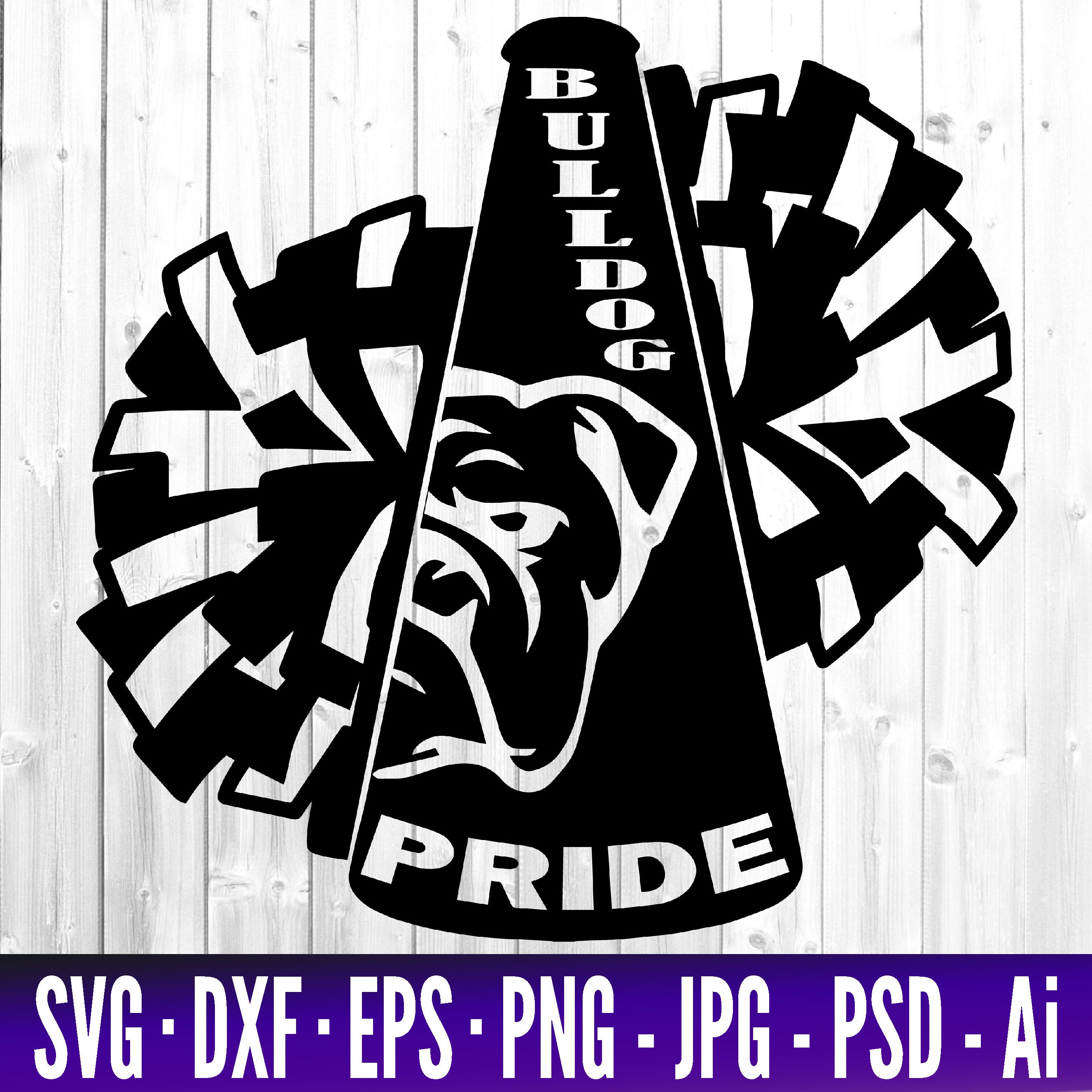 Bulldog Cheer SVG Bulldogs Cheer Mascot SVG Cheerleader - Etsy UK