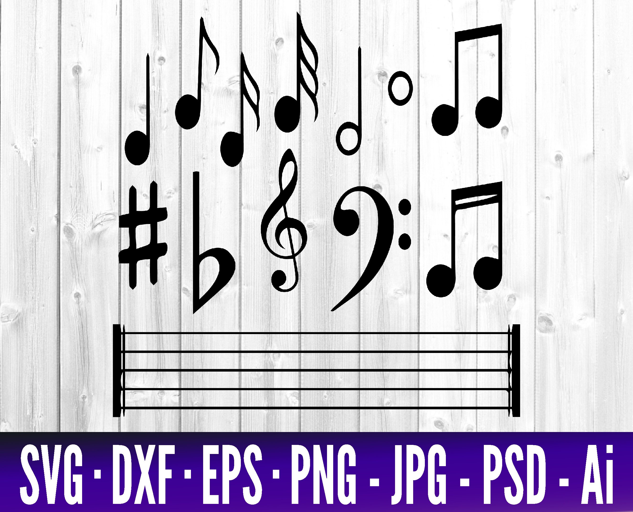 Music SVG Bundle Music Notes SVG Musical Notes Svg File | Etsy