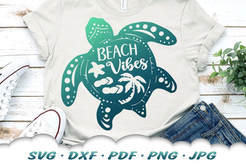 Beach Vibes Turtle Svg Bundle Sea Turtle Svg Files for - Etsy