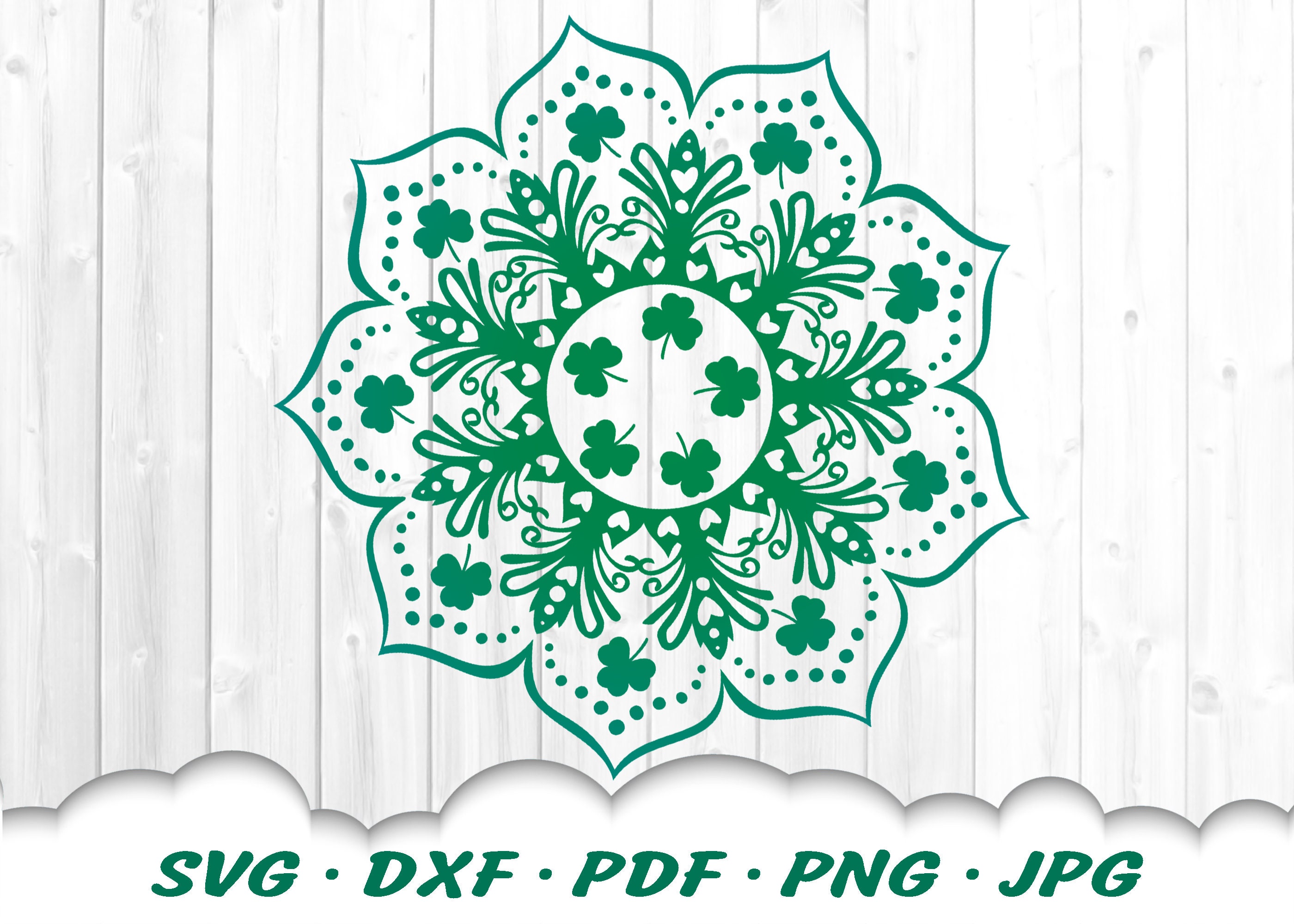 Shamrock Mandala Svg Shamrock Svg Files For Cricut Mandala | Etsy