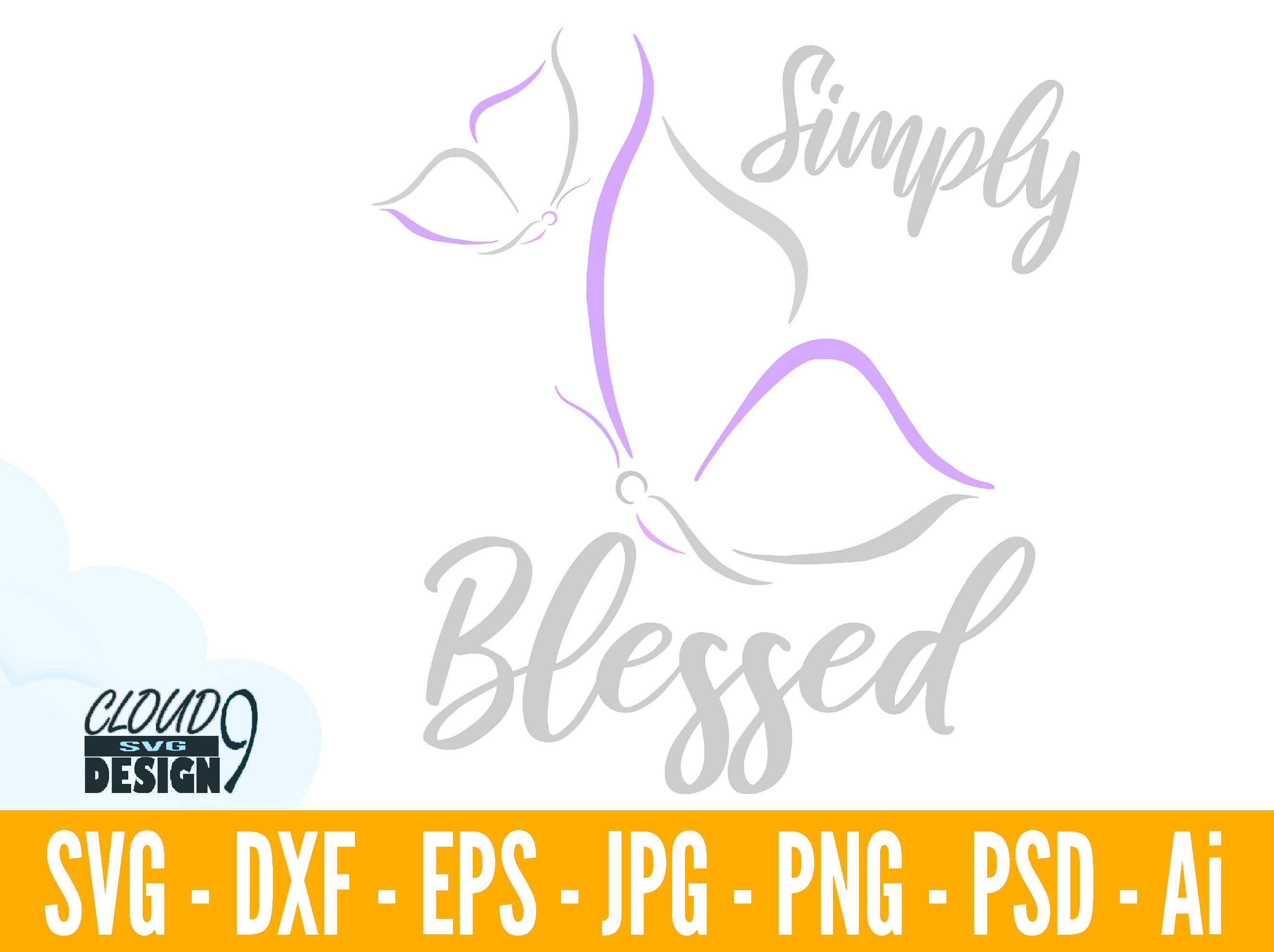 Simply Blessed SVG Butterfly SVG Butterfly SVG Files - Etsy Hong Kong
