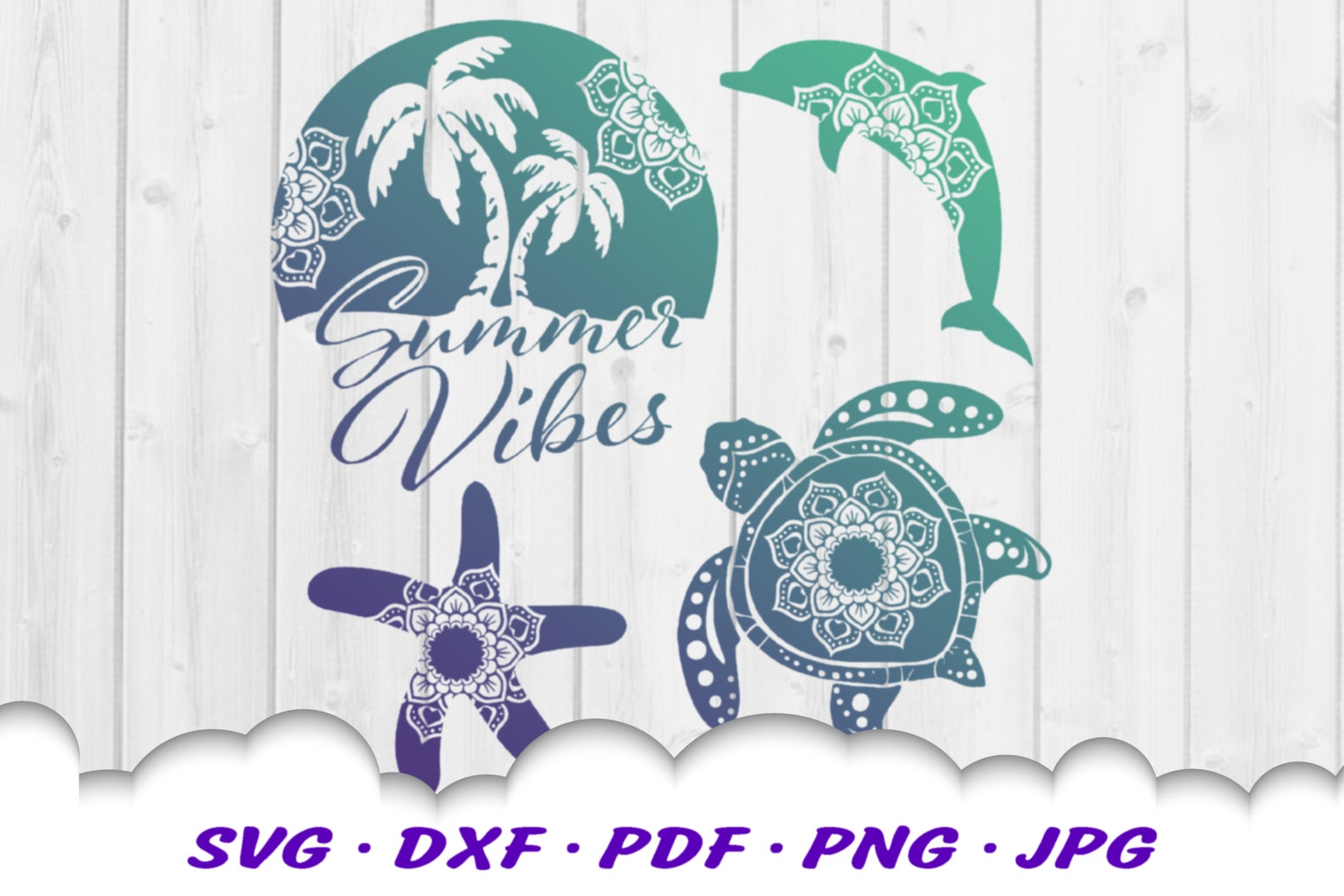 Summer Vibes Beach Mandala SVG Bundle Summer SVG Files for - Etsy