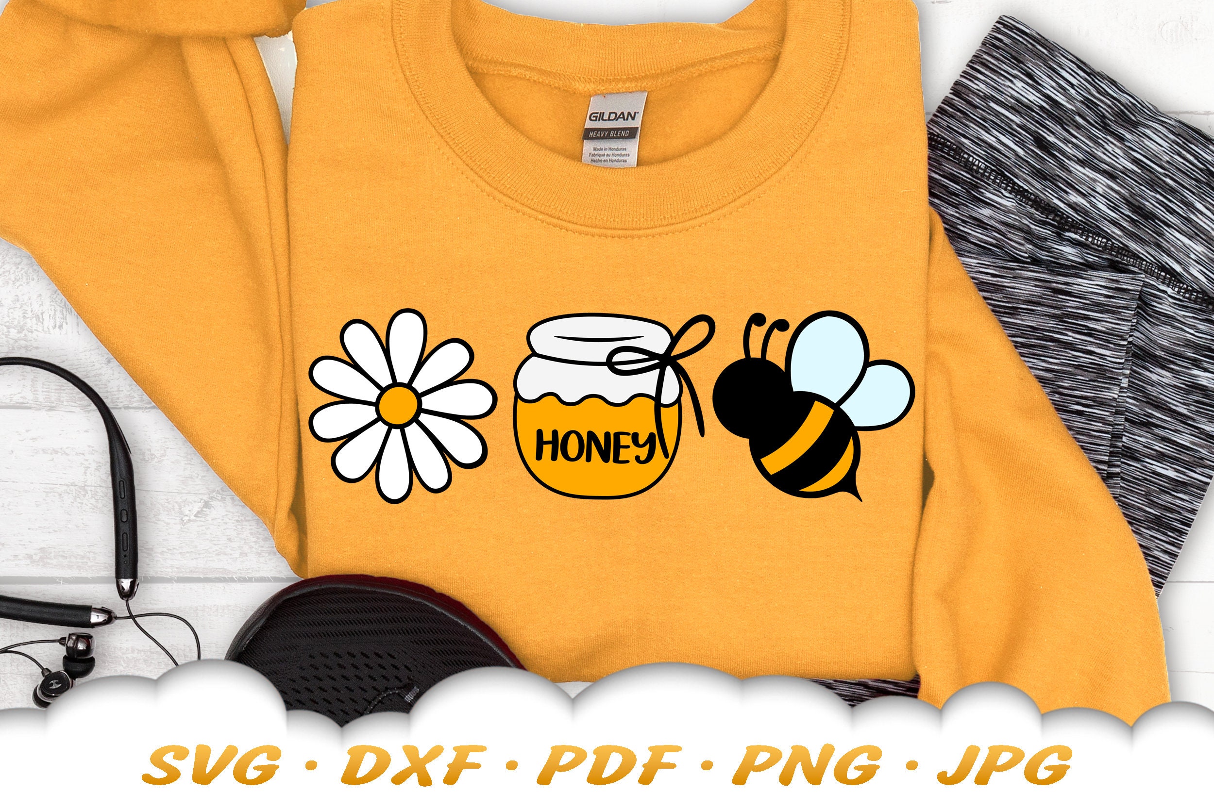 Floral Bee SVG Bee Svg Honey Svg Bee Png Daisy Svg - Etsy
