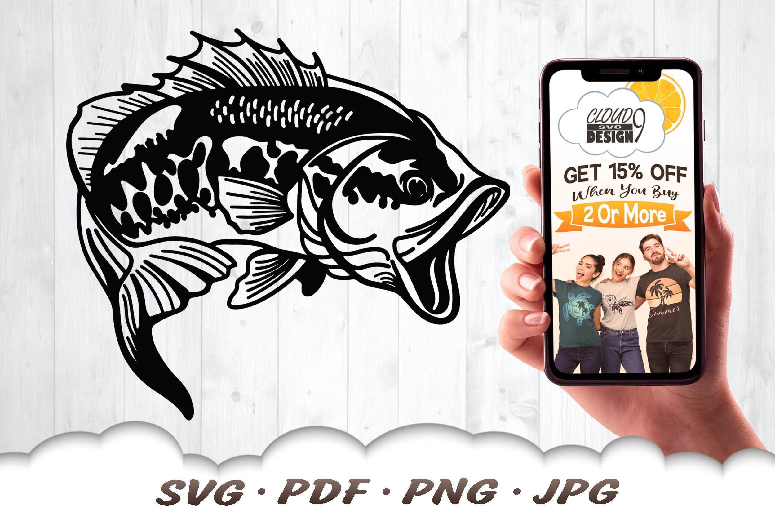 Bass Fishing Svg Fish Svg Files for Cricut Bass Fish Svg - Etsy