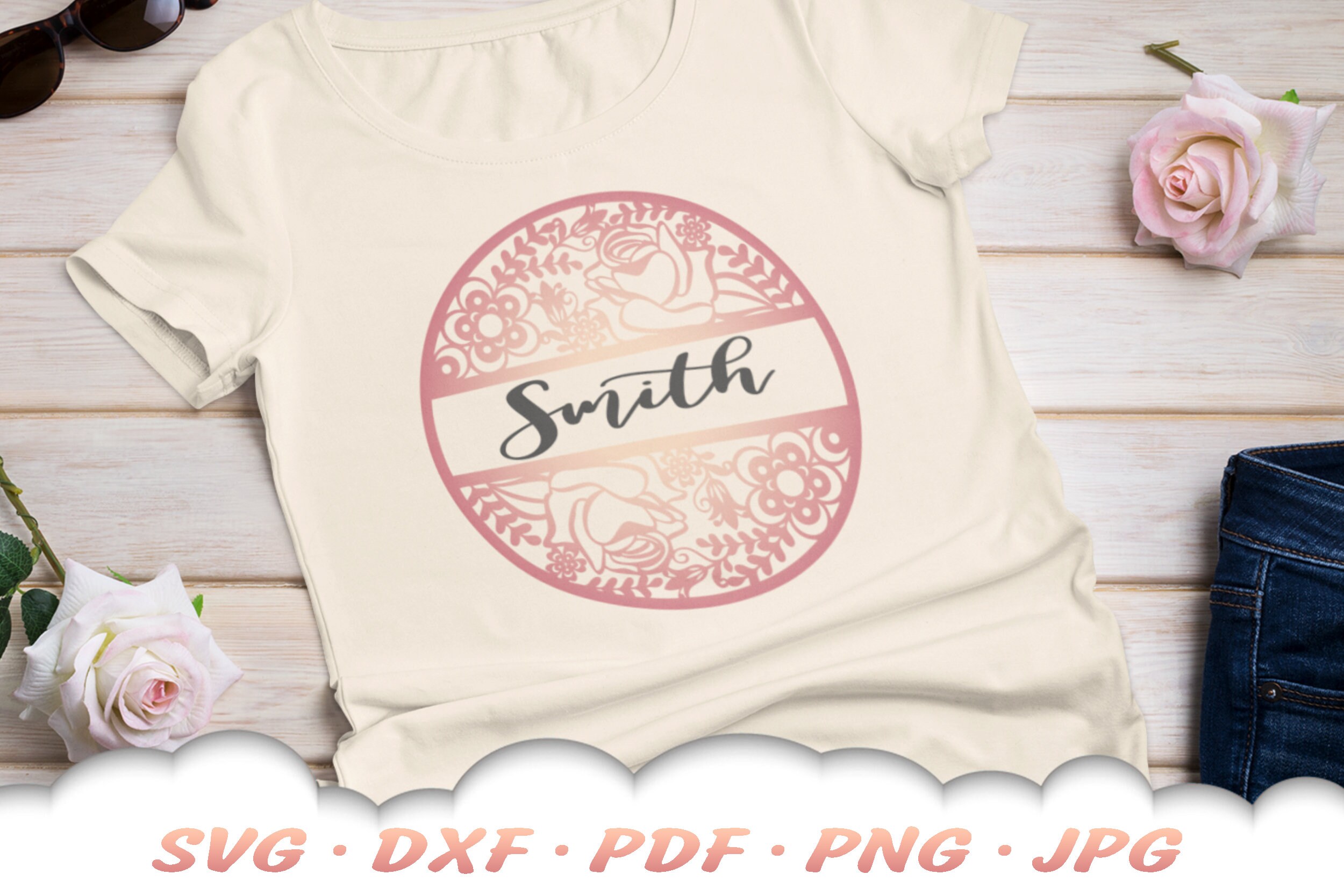 Floral Round Svg Files for Cricut Customizable Svg Floral - Etsy