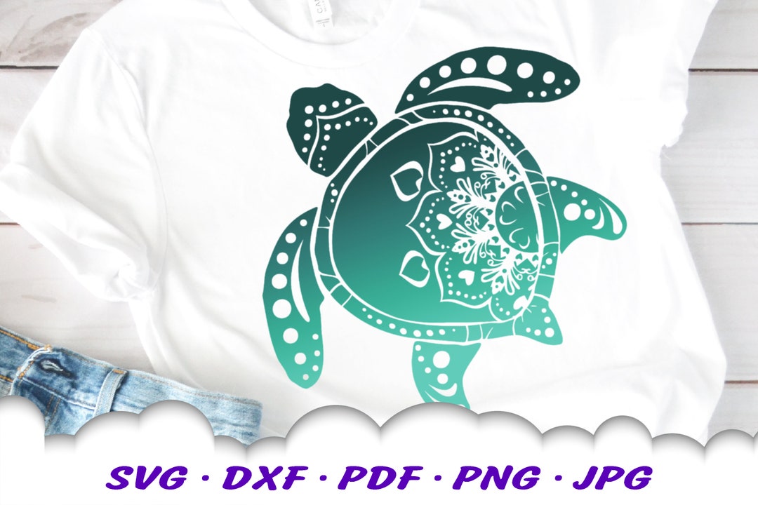 Turtle Heart Mandala Svg - Turtle SVG Files for Cricut - Mandala SVG ...