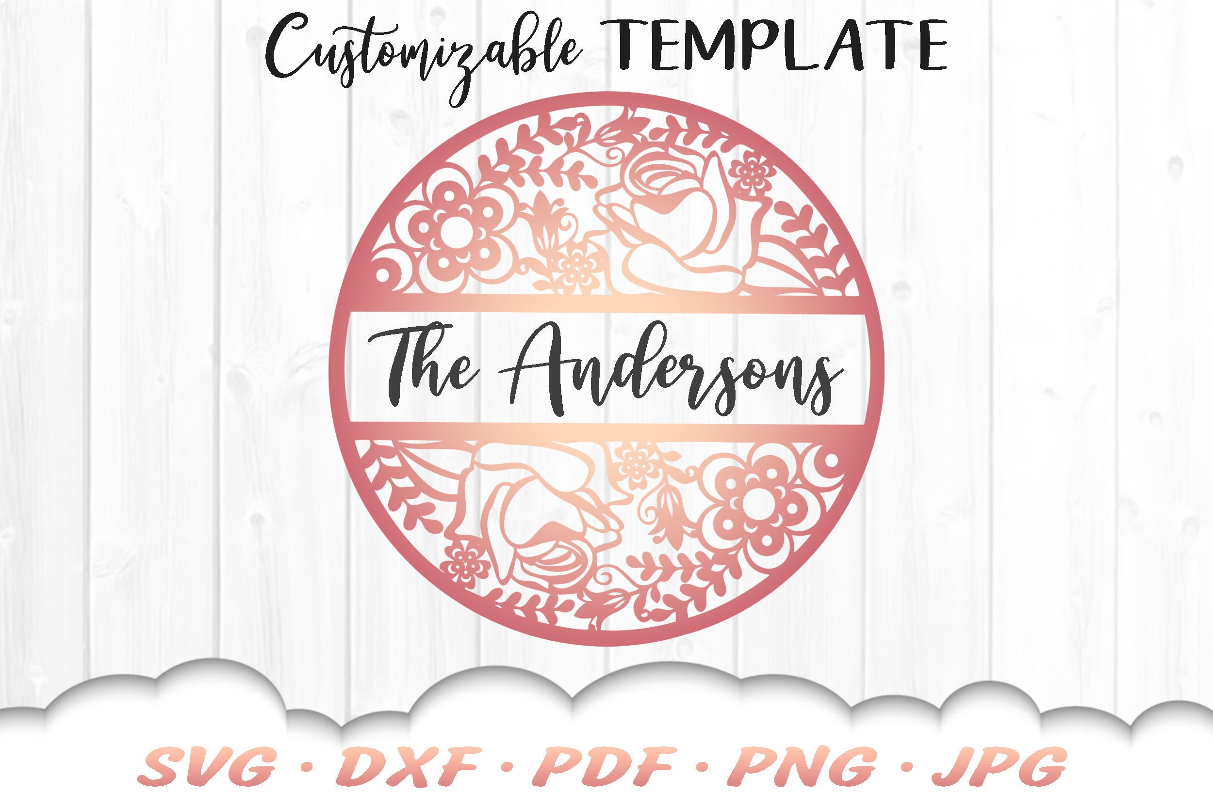 Floral Round Svg Files for Cricut Customizable Svg Floral - Etsy